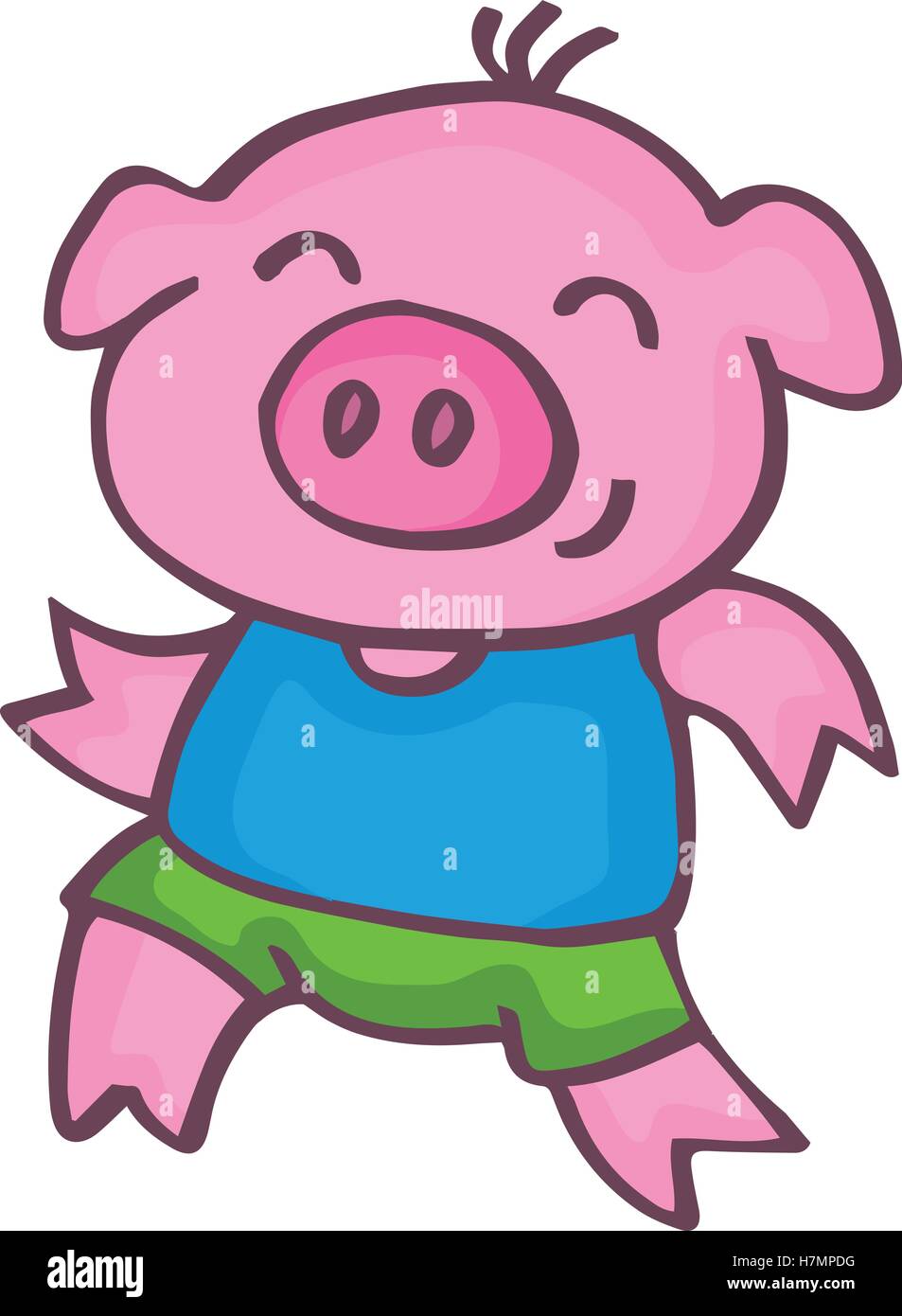 Running pig cartoon design kids vetcor illustration Stock Vector Image ...