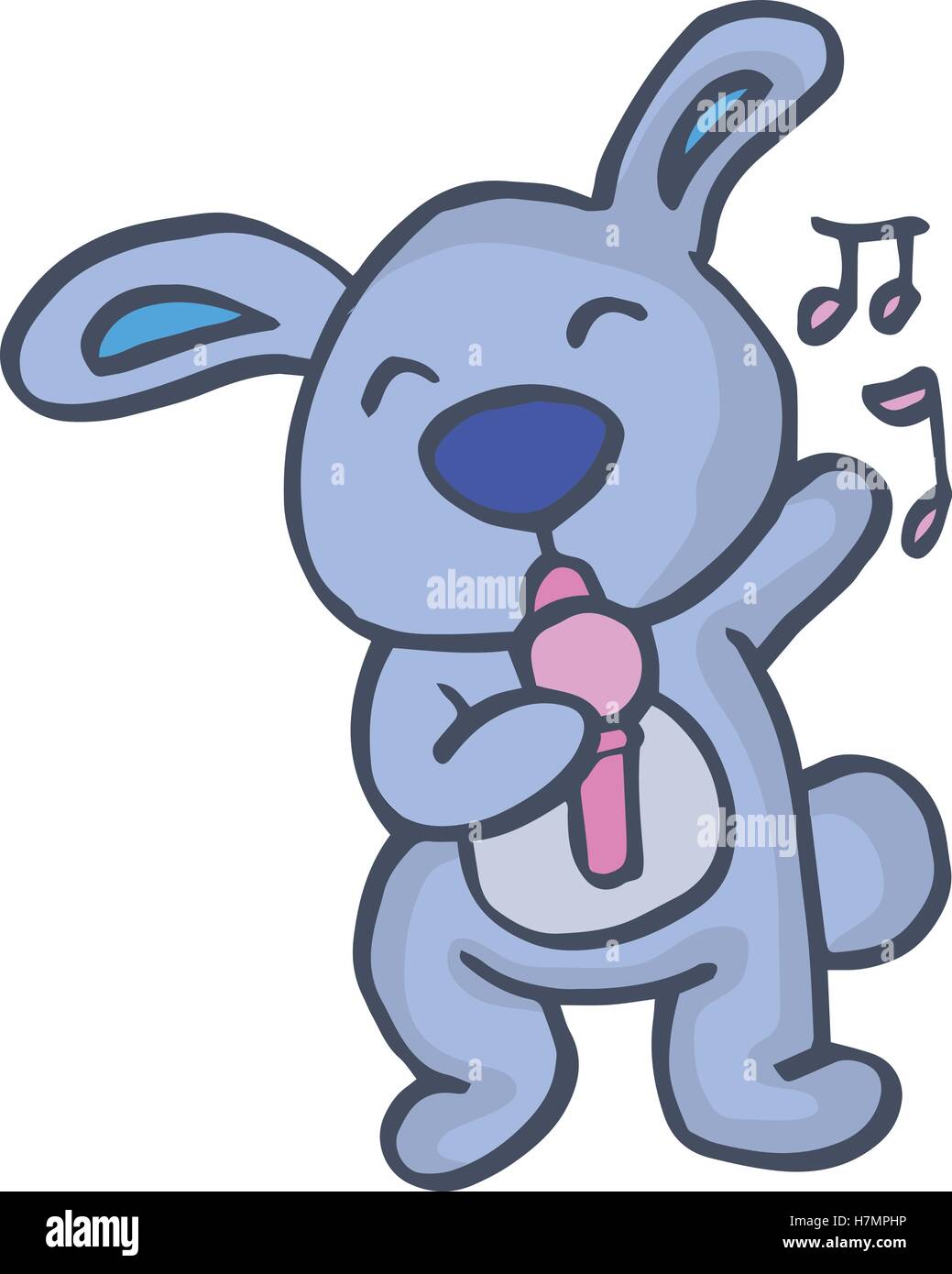 Rabbit singing happy cartoon vector collection stock Stock Vector Image ...