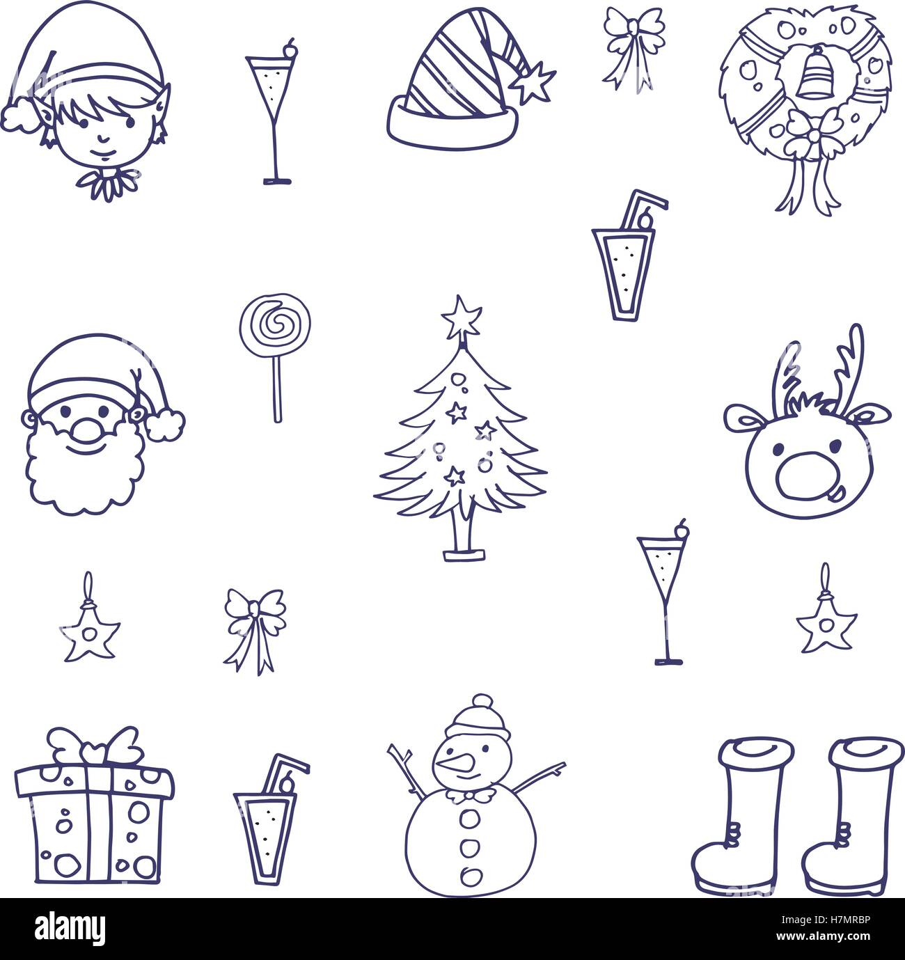 Doodle of hand draw christmas object Stock Vector Image & Art - Alamy