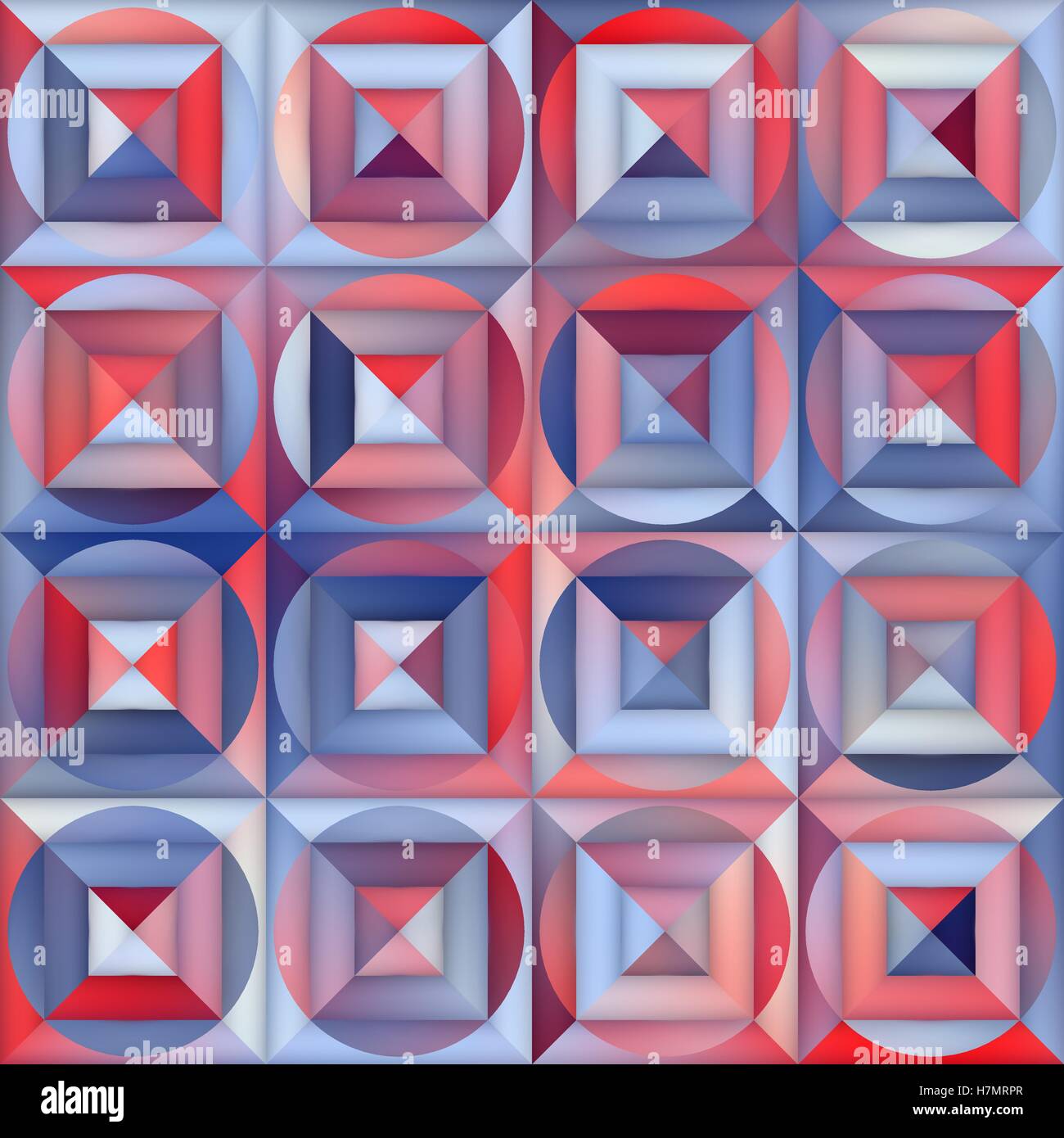 Vector Seamless Gradient Mesh Square Circle Blocks Geometric Pavement ...