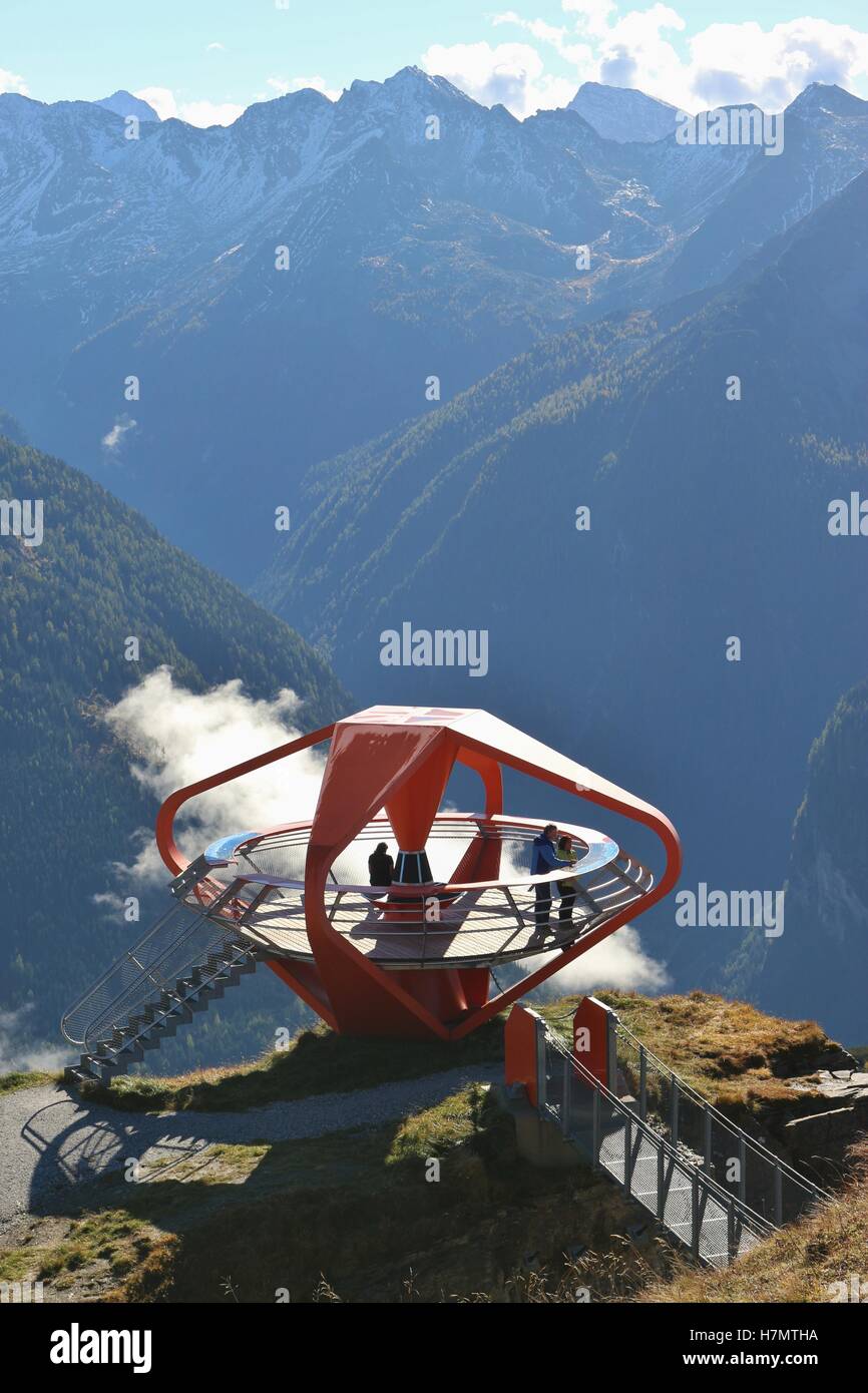 A futuristic looking viewing point on the Stubnerkogel, Gastein ...