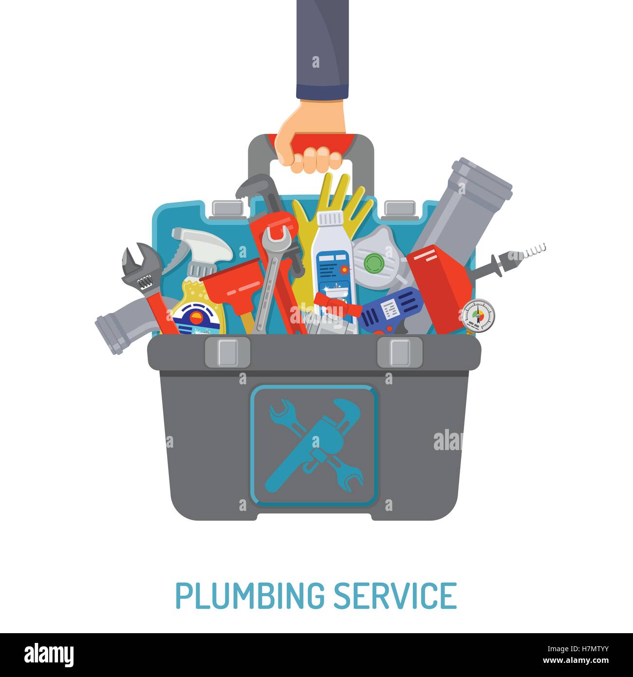 Repair plumbing equipment in Stock Vector Images - Alamy