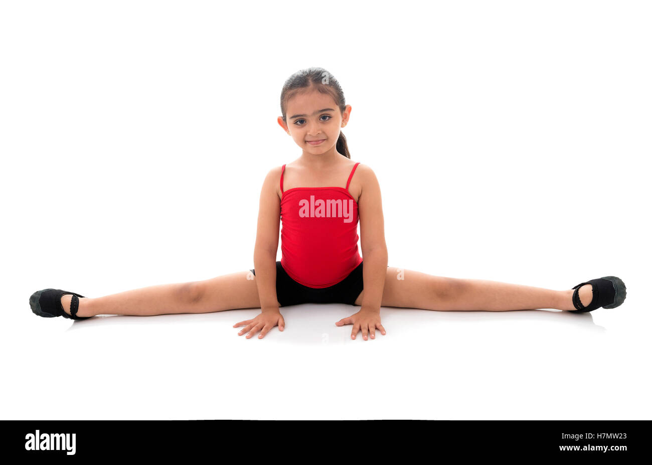 Full Split Girl Isolated on White Background Stock Photo - Alamy