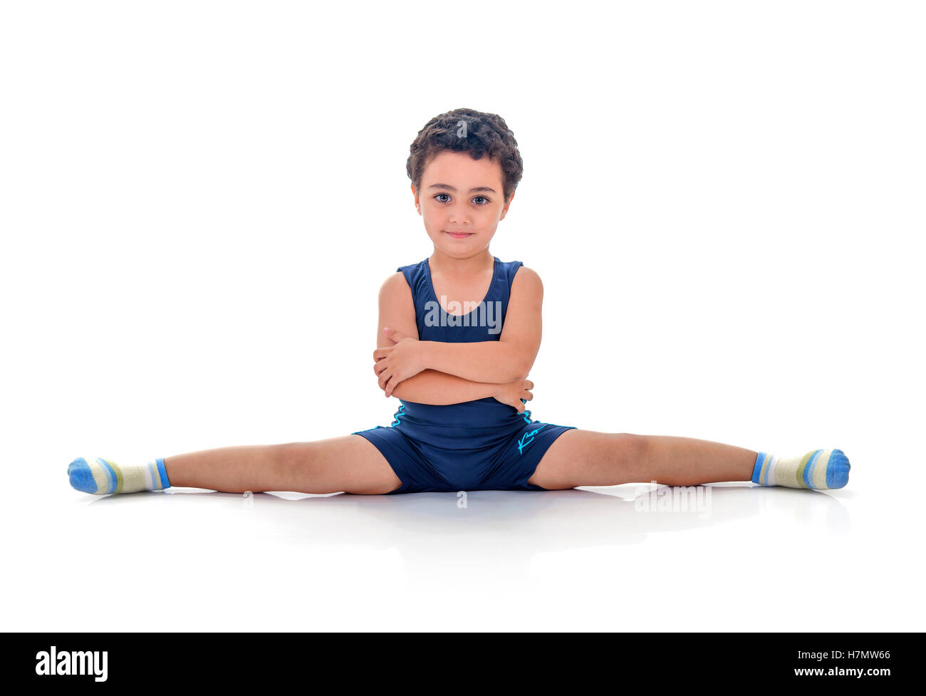 Full Split Boy Isolated on White Background Stock Photo - Alamy