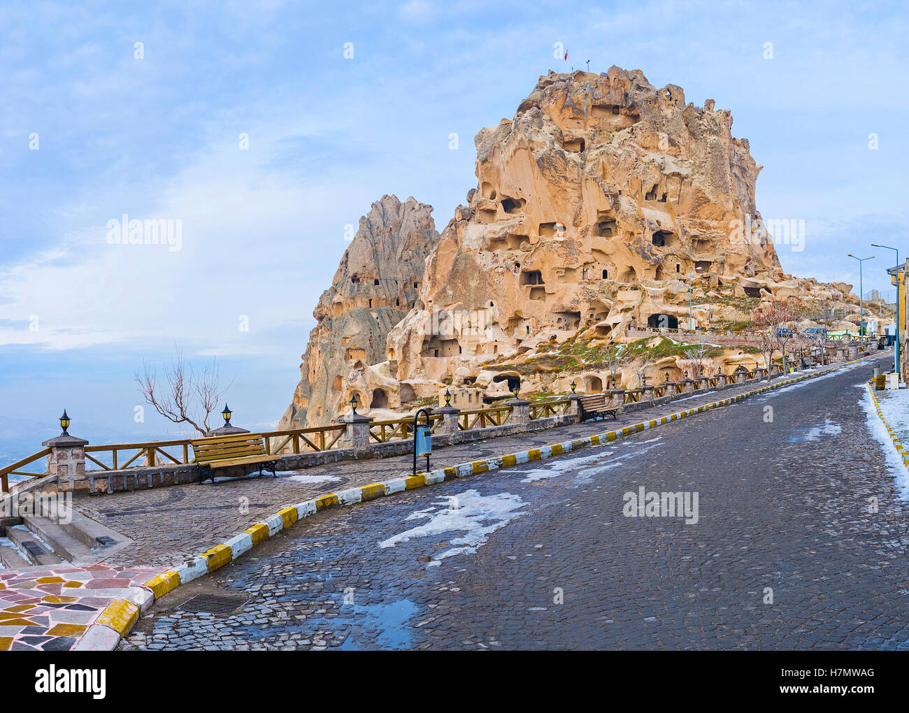 The ancient castle were carved in natural rock formation, Uchisar ...