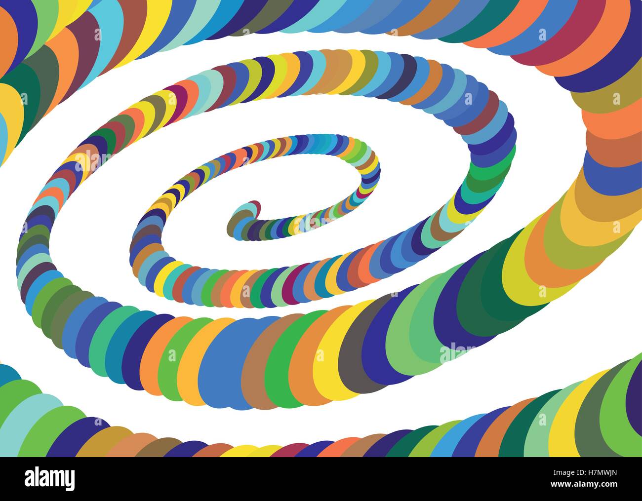 Colorful Abstract Spiral Converging to the Center. Elliptical Design ...