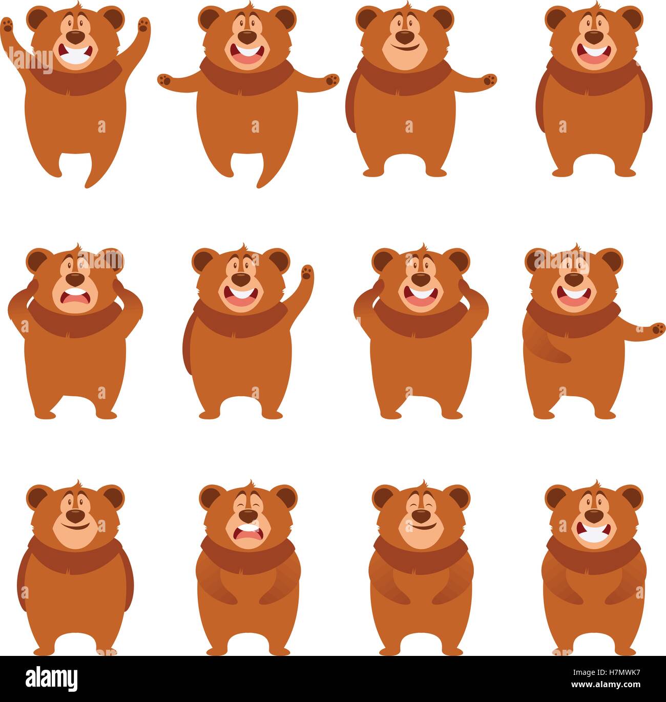 Vector image of the Set of flat bear icons Stock Vector Image & Art - Alamy