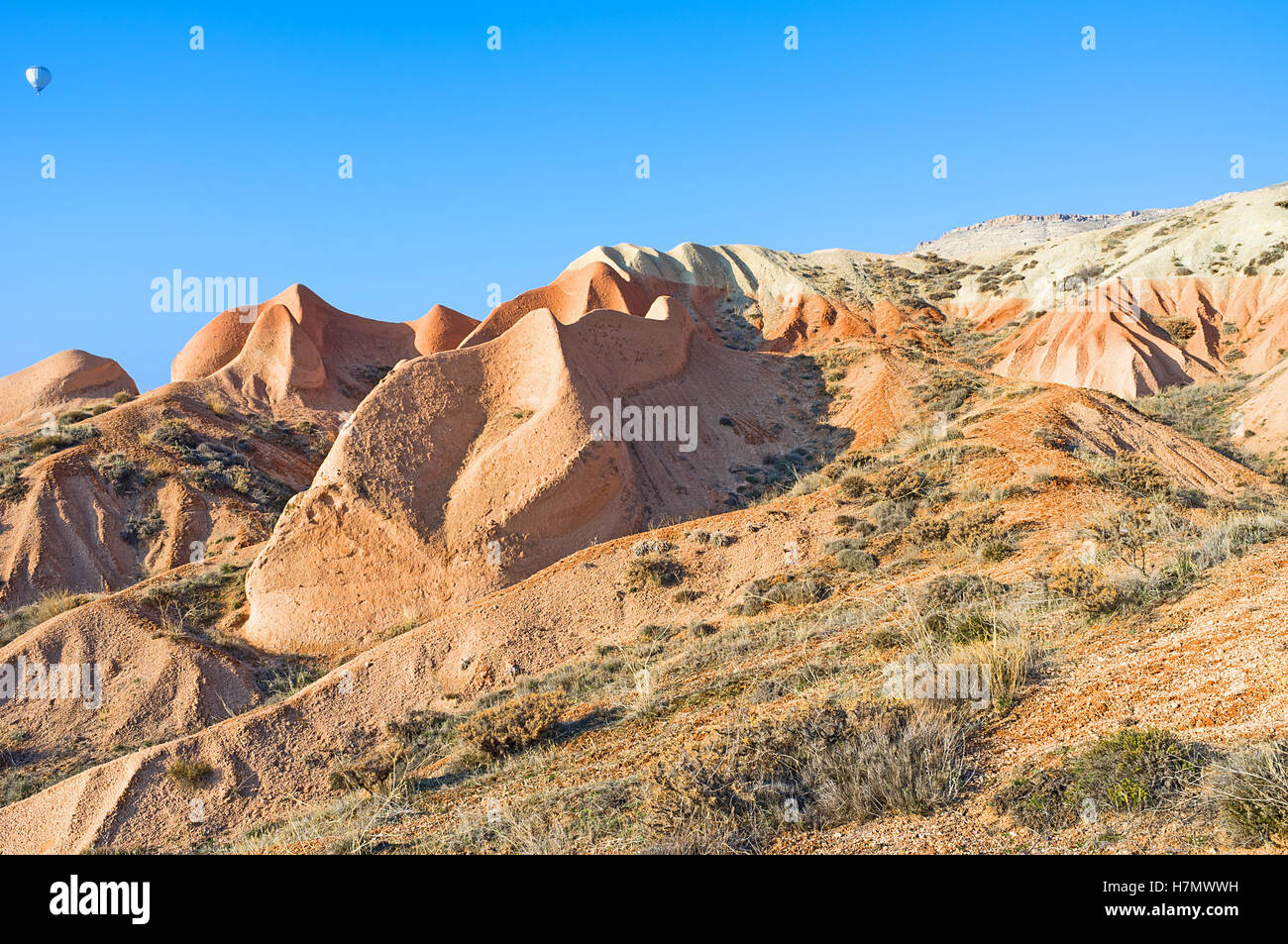 The soft volcanic tuff rocks form the unusual landscapes, Rose Valley ...