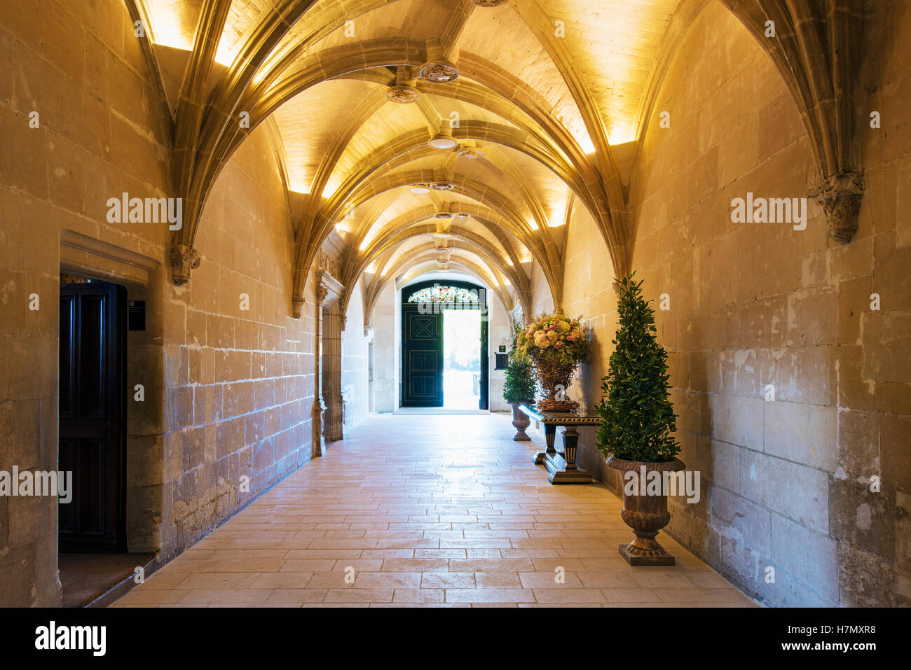 The main entrance hall to Chateau de Chenonceau in the Loire Valley in ...