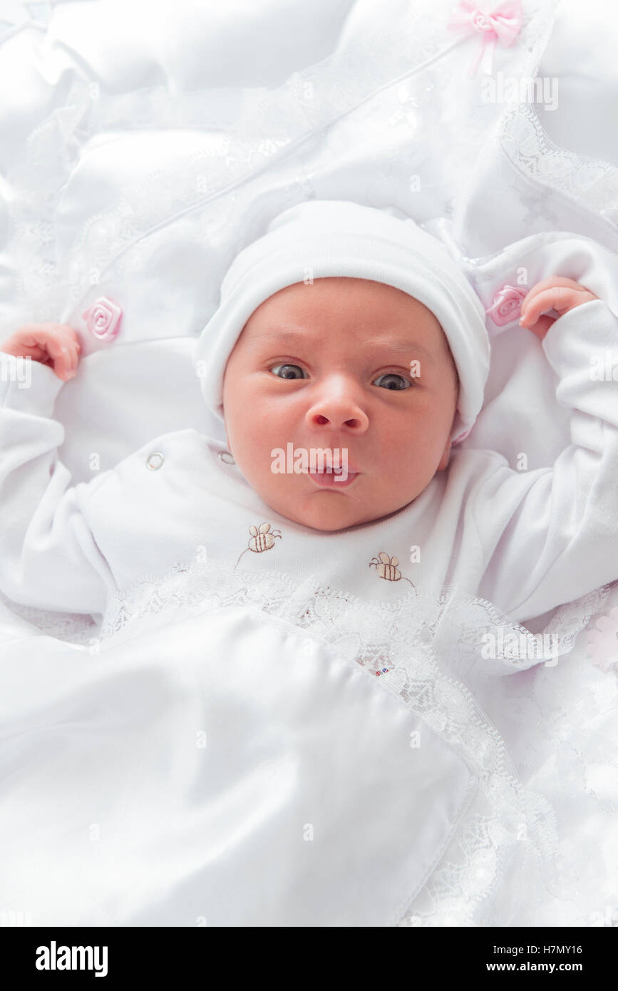 Cute New Born Baby Looking at Camera Stock Photo - Alamy