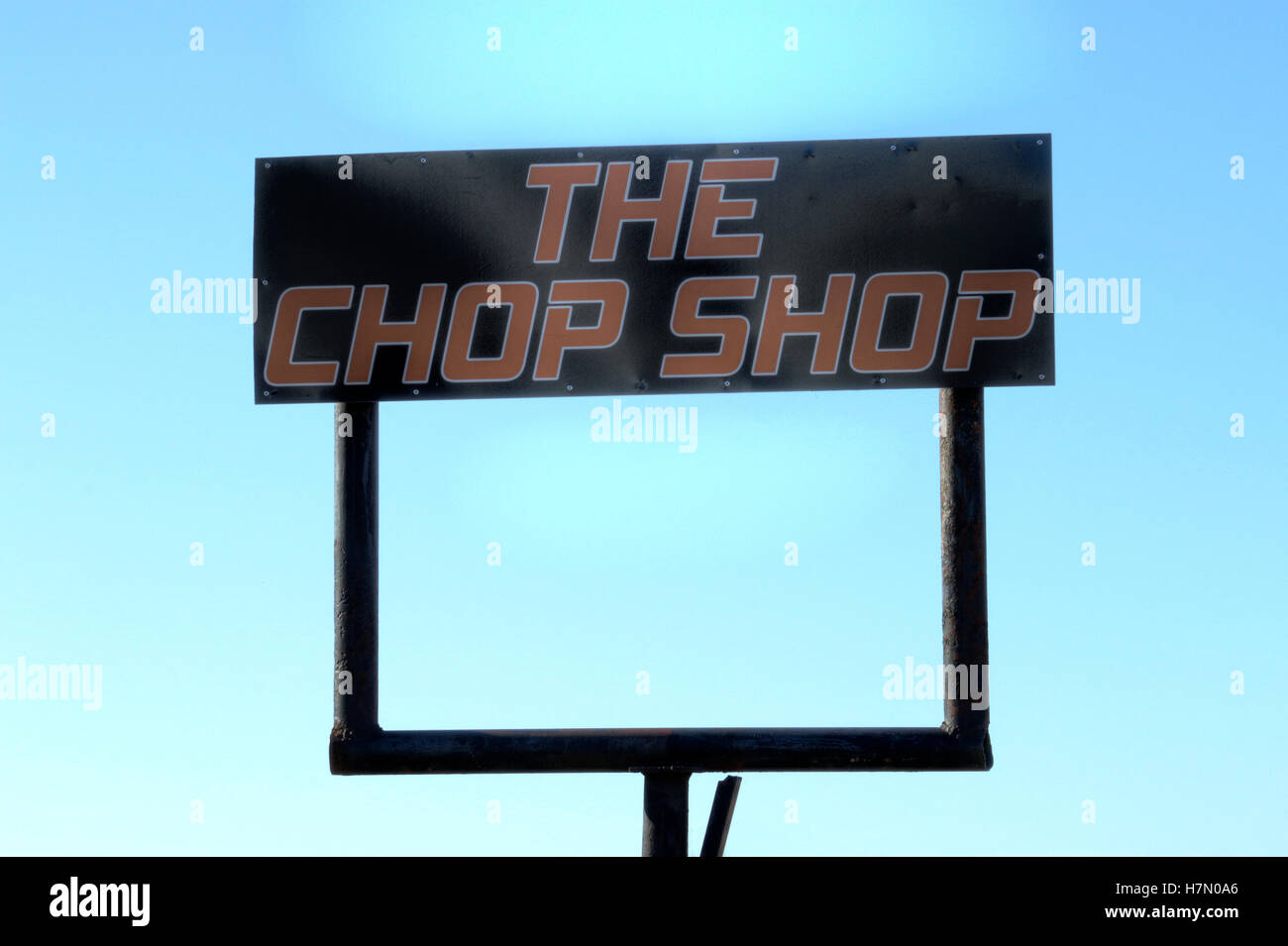 Sign for The Chop Shop in NoDa Stock Photo - Alamy