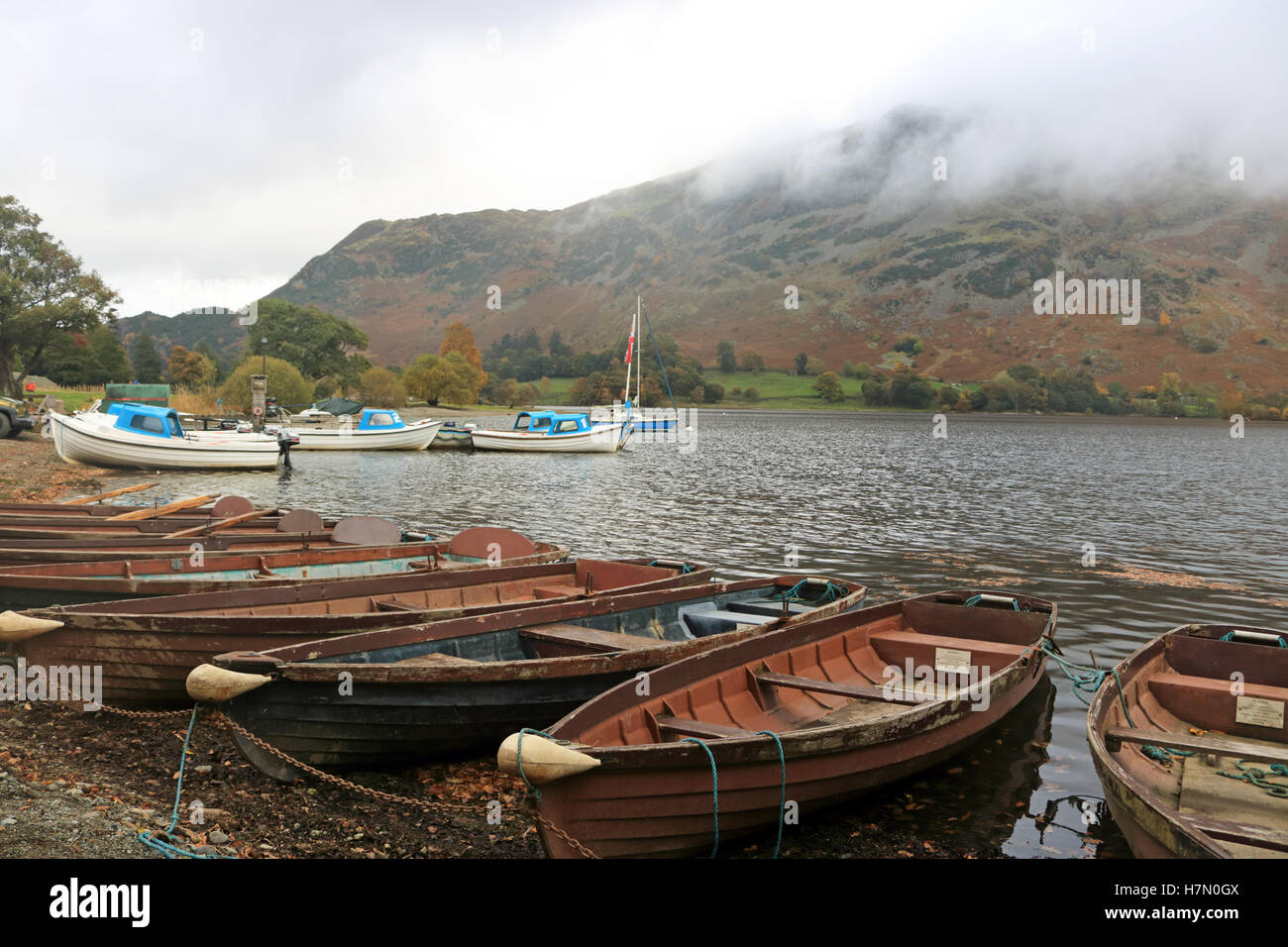 Boats on Ullswater in Cumbria England UK Stock Photo - Alamy