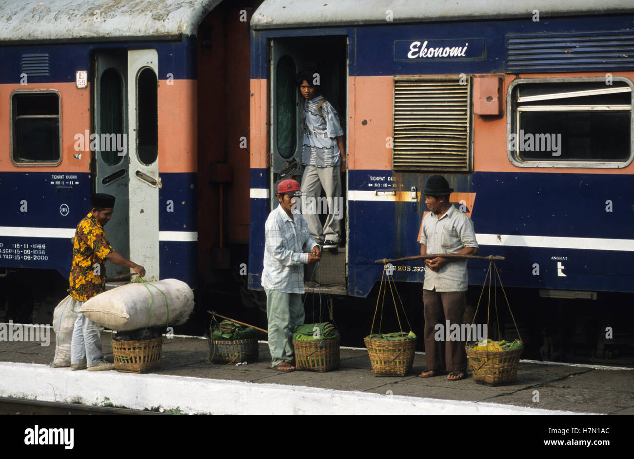INDONESIA, Java, railway station Surabaya, Indonesian railways Stock ...