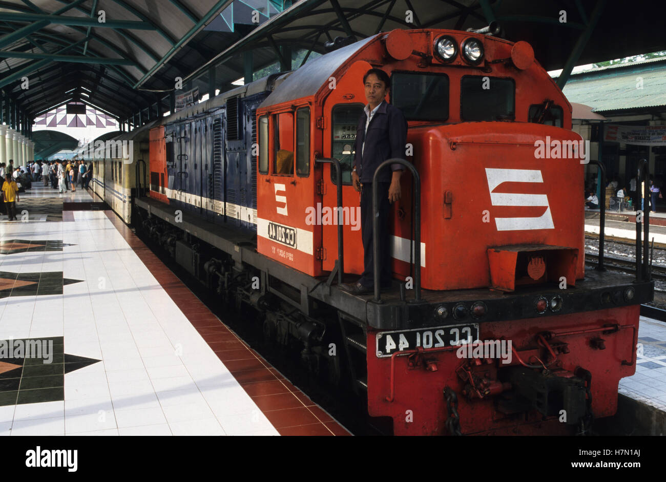 INDONESIA, Java, railway station Surabaya, Indonesian railways Stock ...