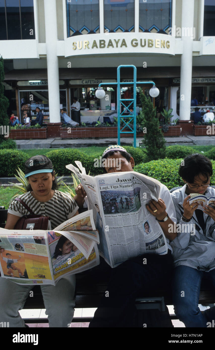 INDONESIA, Java, railway station Surabaya, Indonesian railways, waiting ...