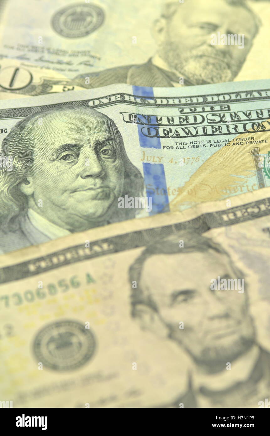 closeup of american banknotes Stock Photo - Alamy