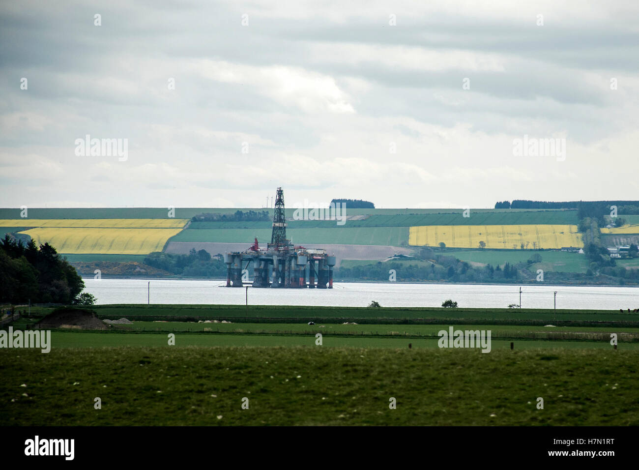 Semi Submersible Oil Rig Field offshore between inverness and ...
