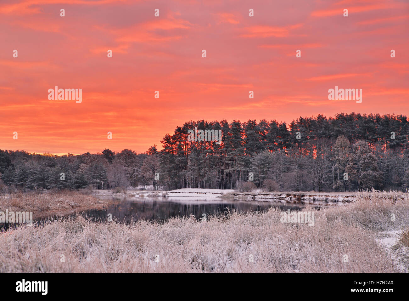 Dawn red sky hi-res stock photography and images - Alamy