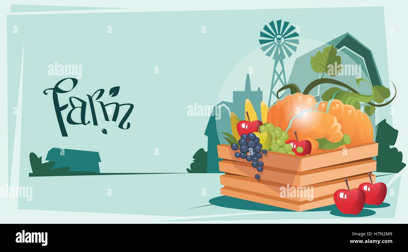 Box vegetable harvest eco Stock Vector Images - Alamy