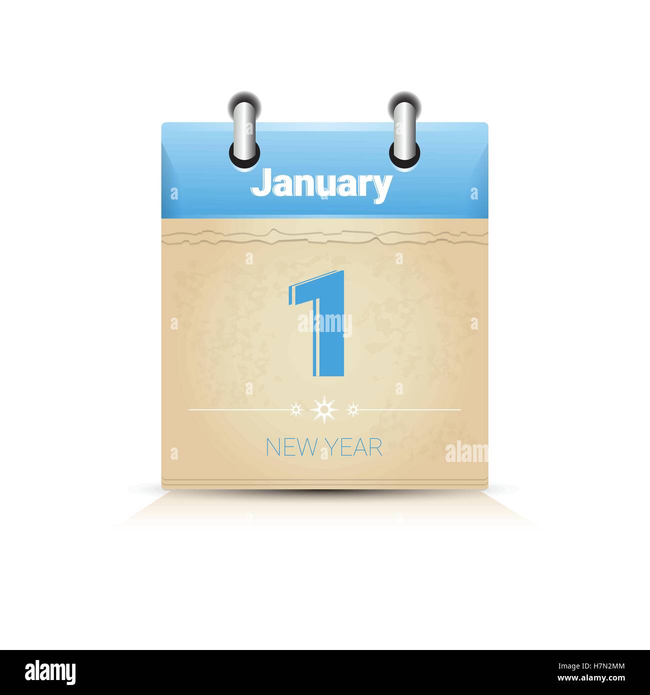 Calendar Data Page New Year 1 January Flat Vector Illustration Stock ...
