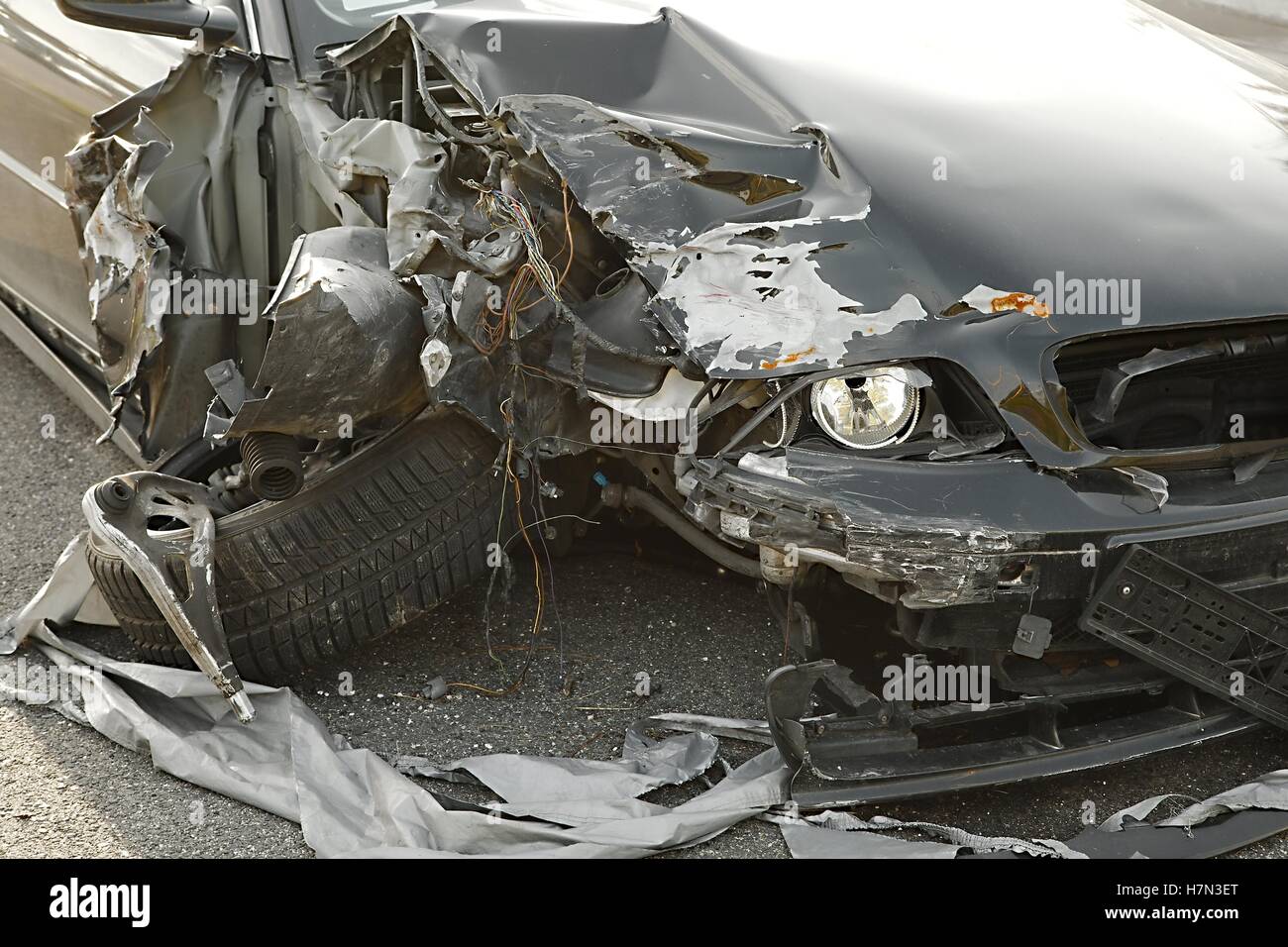 Car Wreck Detail Stock Photo - Alamy