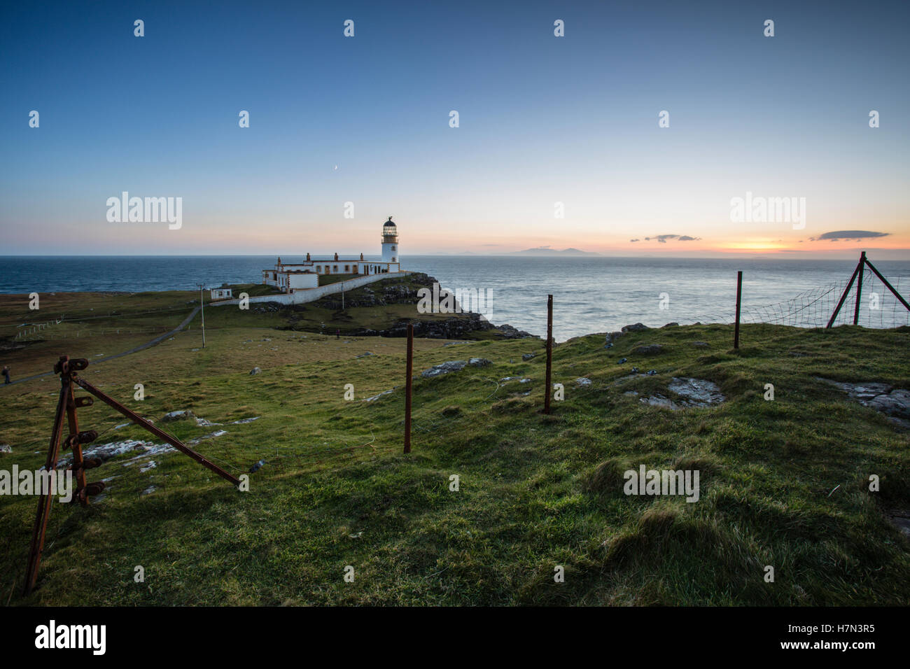 Sunset at Nest Point Lighthouse, Isle of Skye, Scotland Stock Photo - Alamy