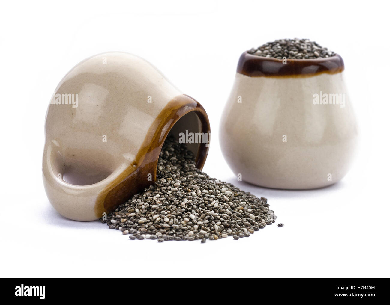 chia seeds in a small pot on an isolated background Stock Photo - Alamy