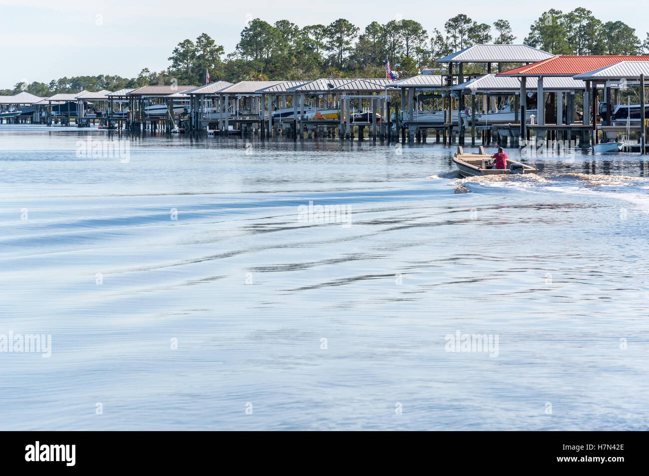 Boater cruising the Intracoatal Waterway in Ponte Vedra Beach near ...