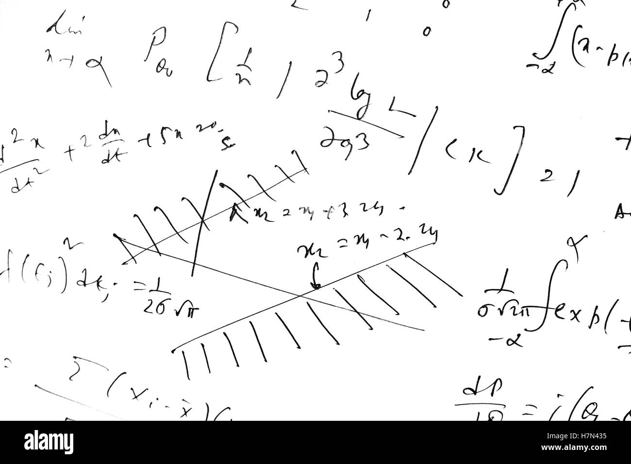 Mathematical formulas against white background Stock Photo - Alamy