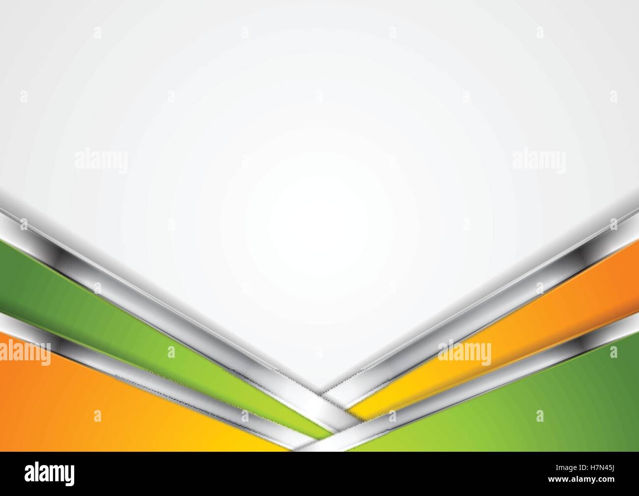 Silver metallic lines, abstract orange green tech background. Bright ...