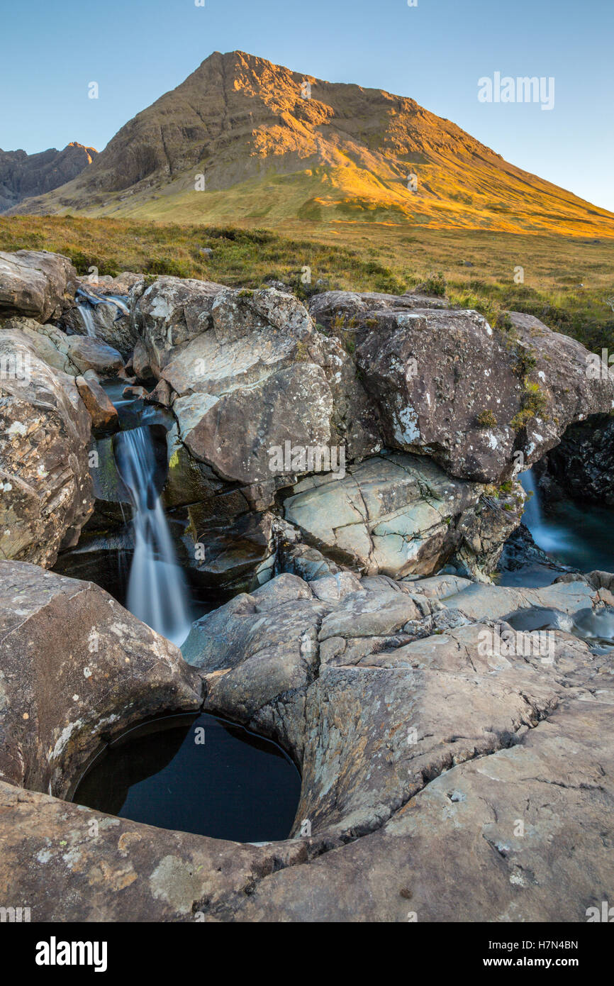 Little waterfalls, Mountain, Glen Sligachan, Fairy Pools, Isle of Skye ...