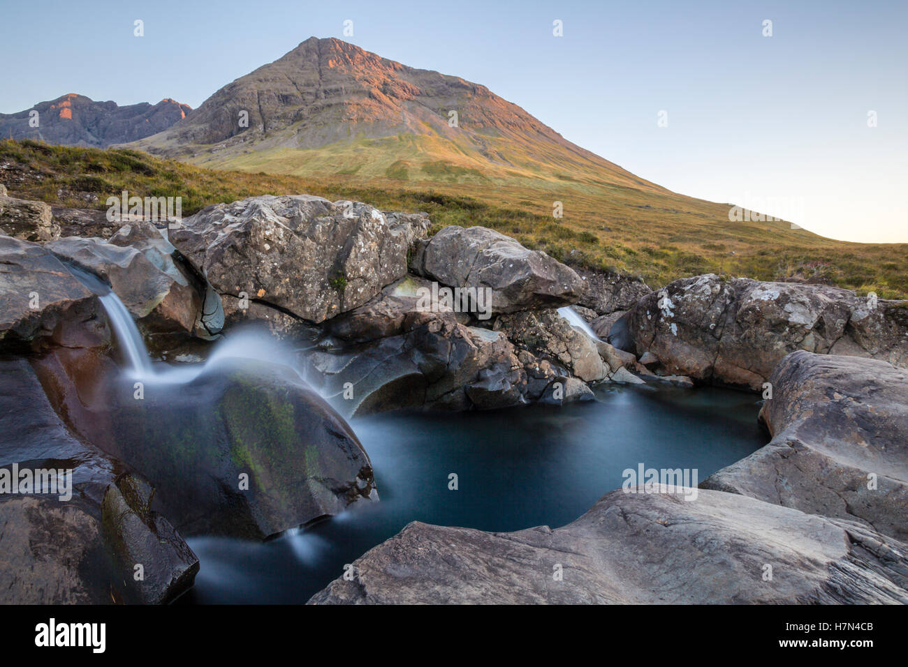 Little waterfalls, Mountain, Glen Sligachan, Fairy Pools, Isle of Skye ...