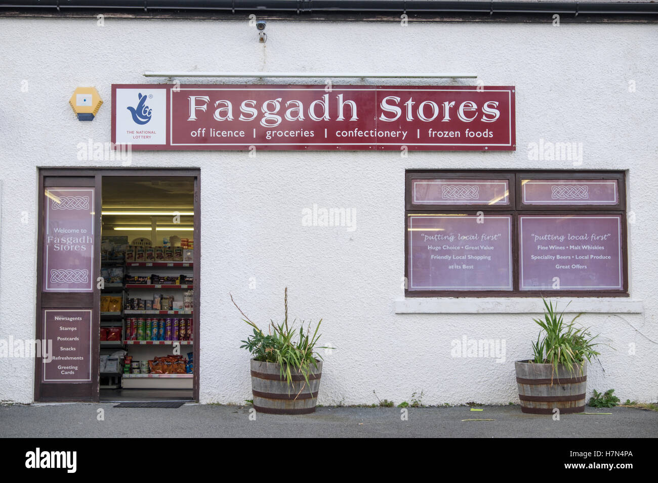 Grocery Store, Fasgadh, Dunvegan, Isle of Skye, Scotland Stock Photo ...