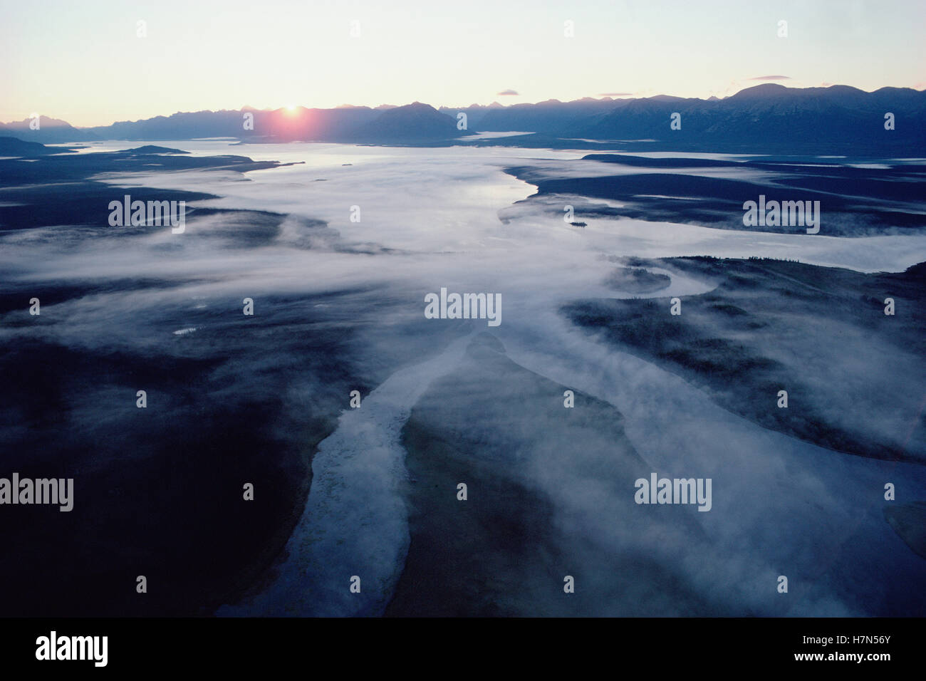 Aerial view of Lake Clark National Park and Preserve, Alaska Stock ...