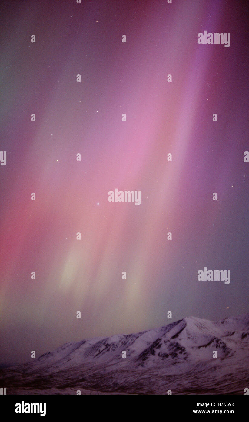 Aurora borealis over mountains, Alaska Stock Photo - Alamy
