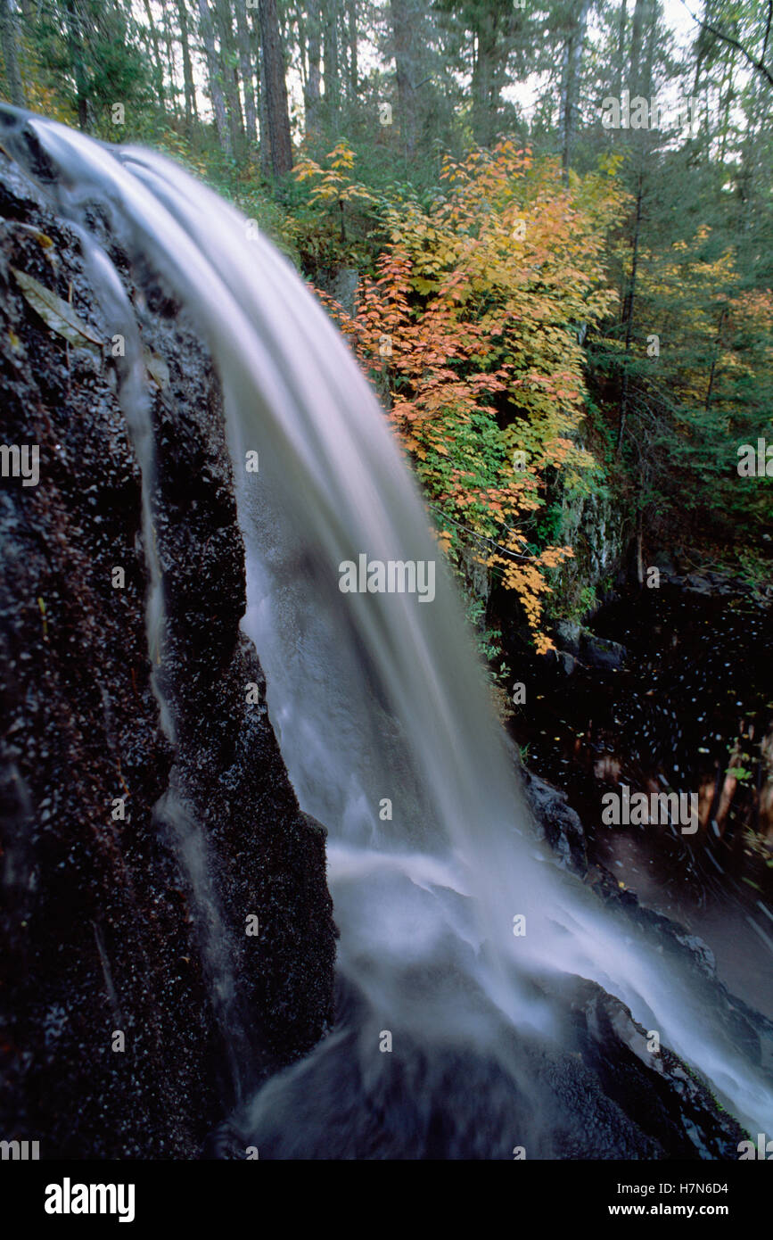 Waterfall and fall colors, northern Minnesota Stock Photo - Alamy