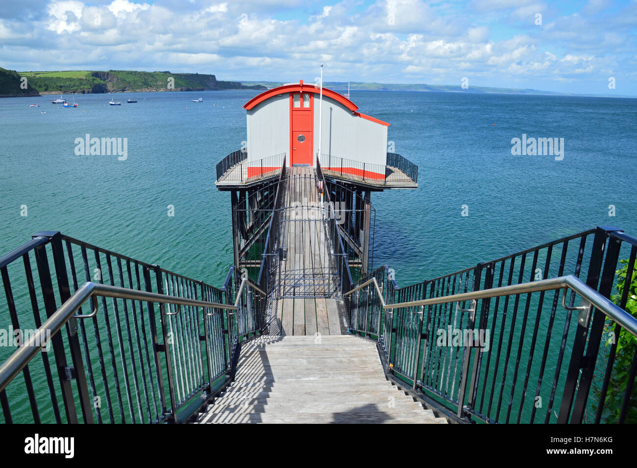 The old lifeboat station at Tenby, Pembrokeshire. Now a private house ...