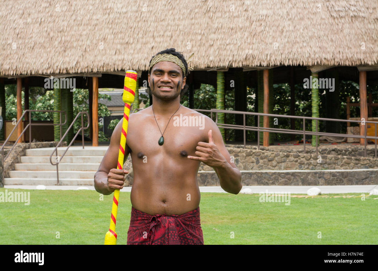 Laie Hawaii Polynesian Cultural Center performer in Hawaii traditional ...