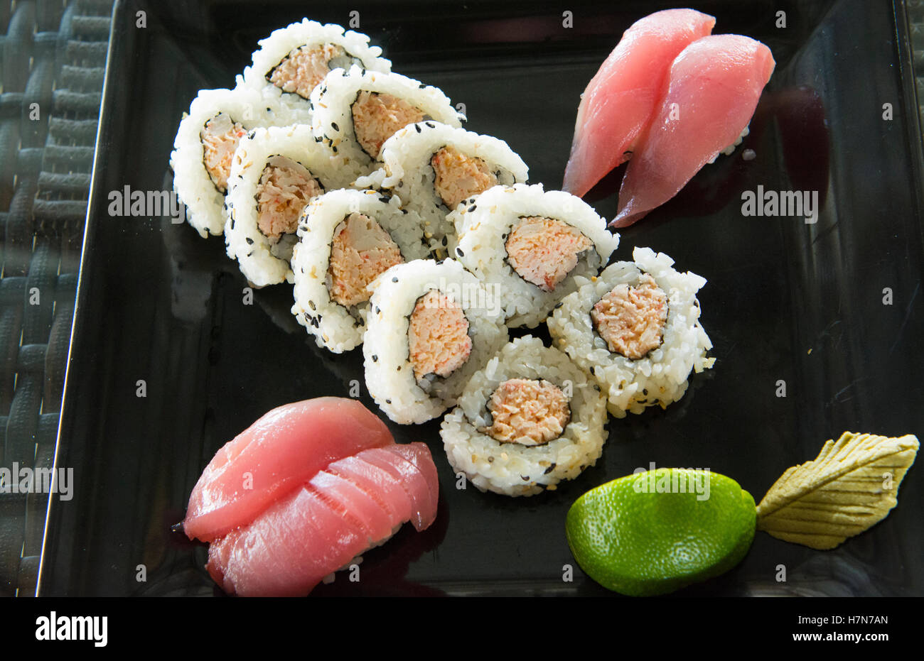 Pohnpei Micronesia beautiful sushi colorful fish food spiced crab in ...