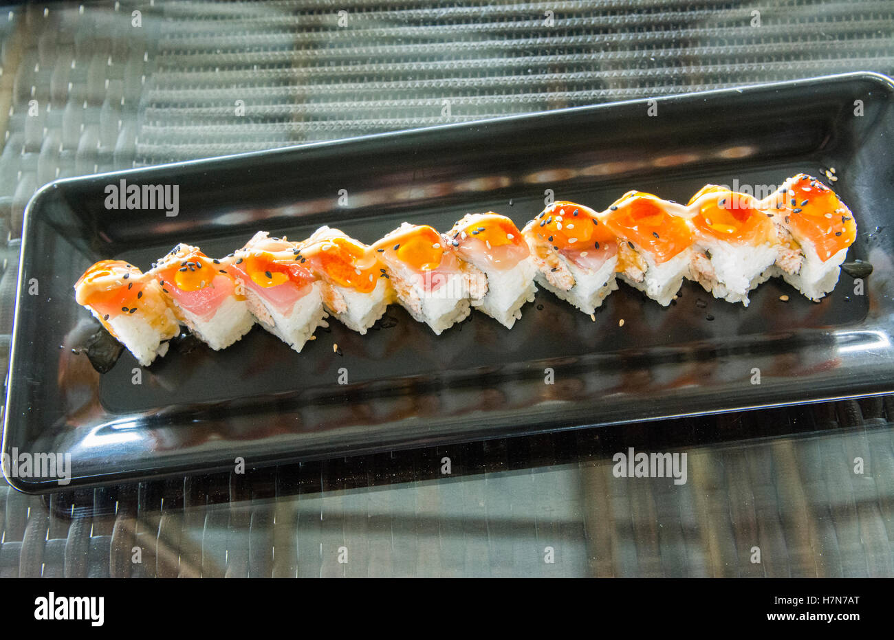 Pohnpei Micronesia beautiful sushi colorful fish Nigiri tuna food in ...