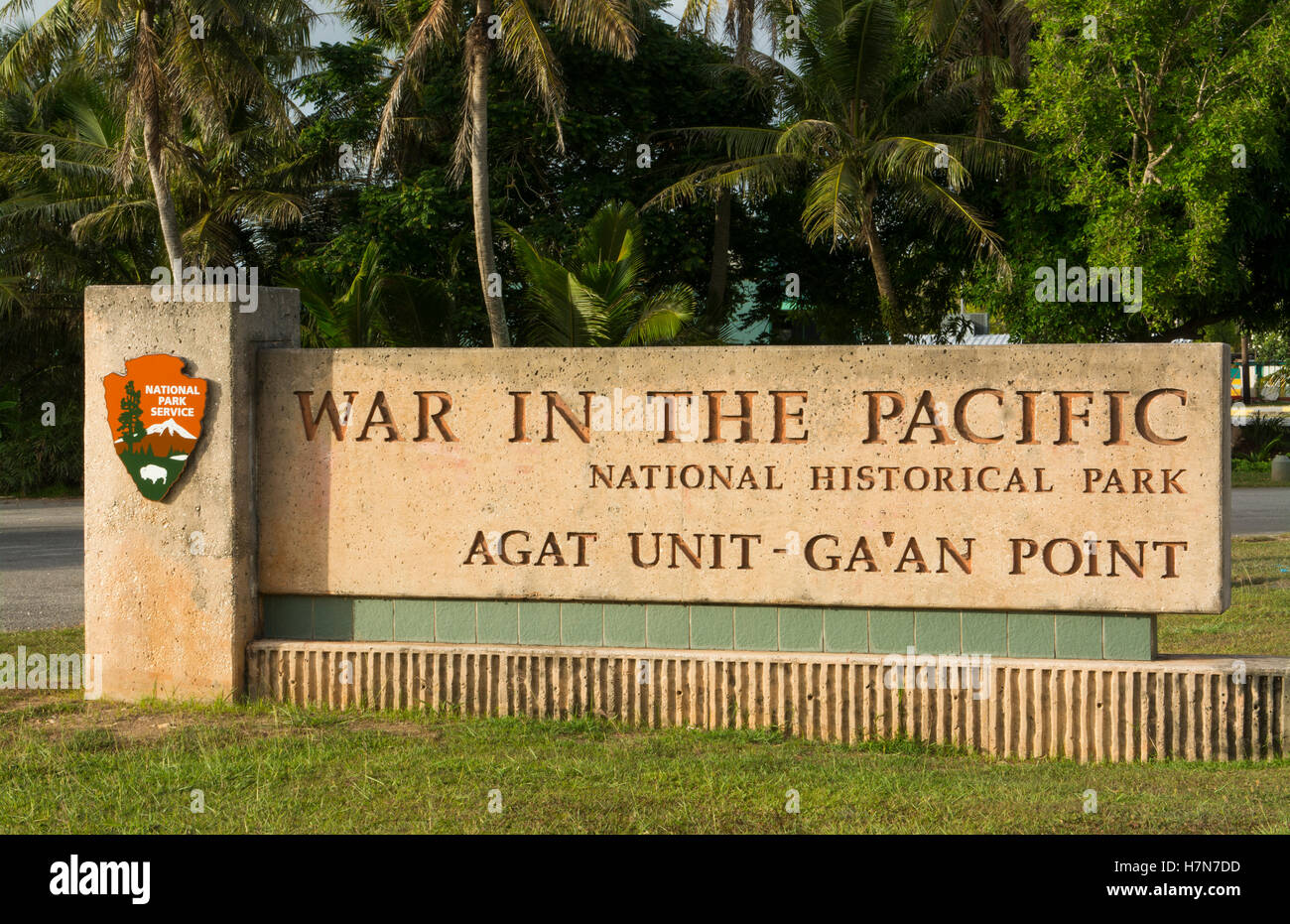 Guam USA Territory War In The Pacific sign Agat Unit Gaan Point Stock ...