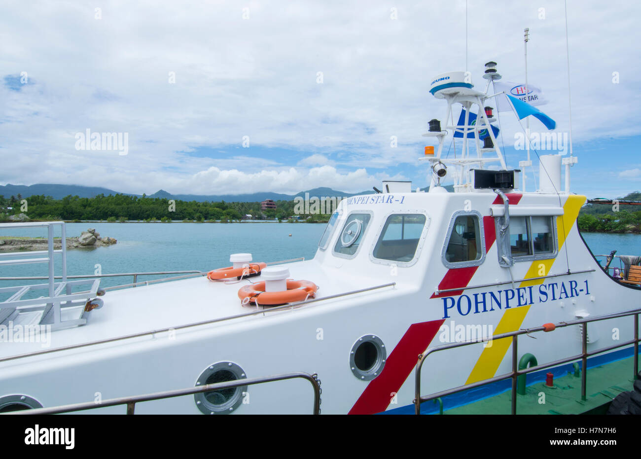 Pohnpei Micronesia old marina with old large fishing boats Stock Photo ...