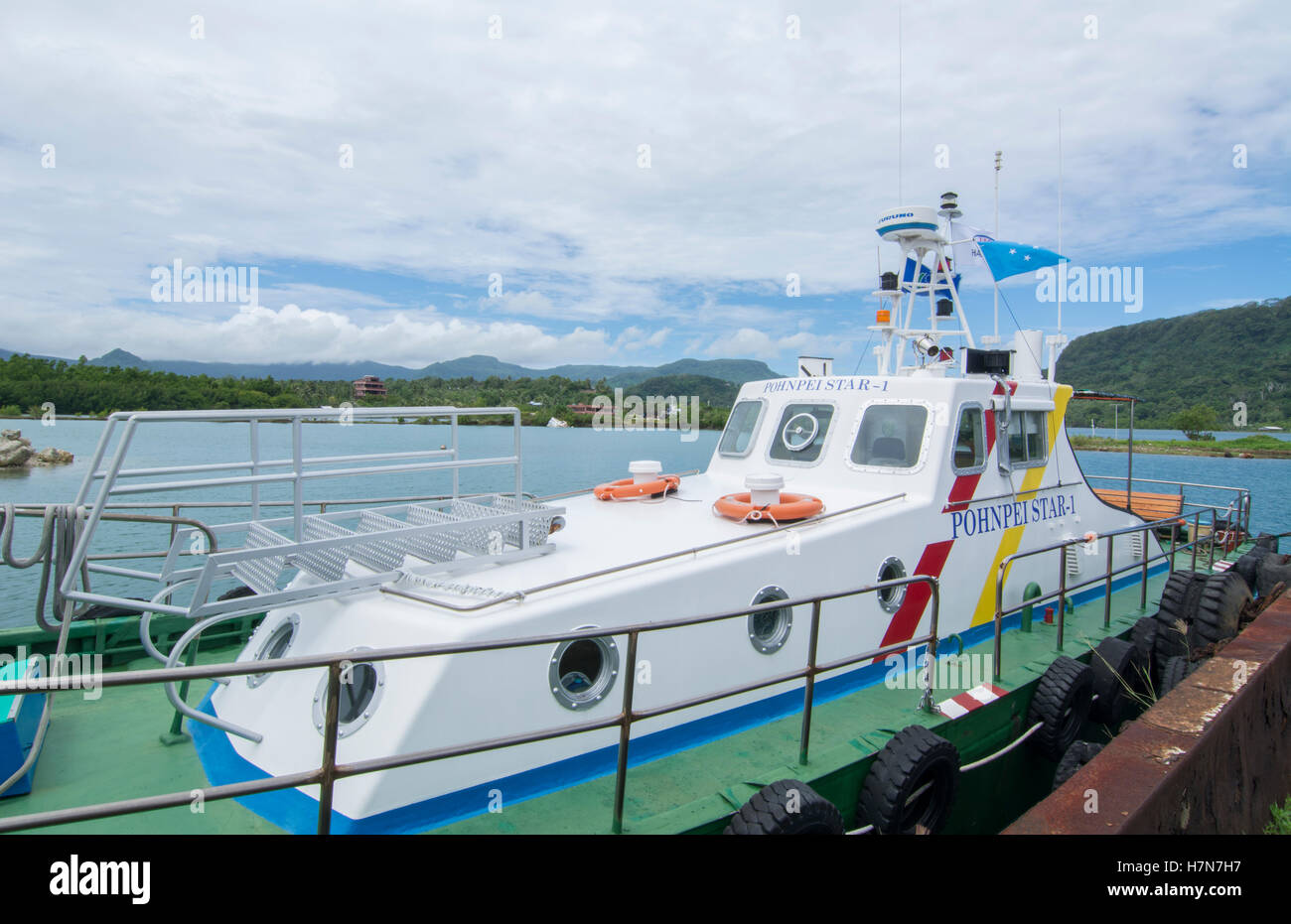Pohnpei Micronesia old marina with old large fishing boats Stock Photo ...
