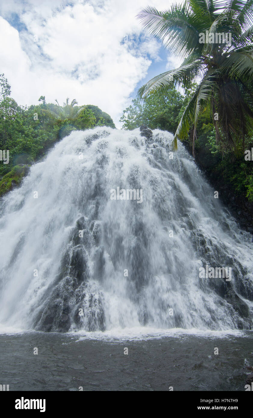 Pohnpei Micronesia Kepirohi Waterfalll in forest with water flow Stock ...