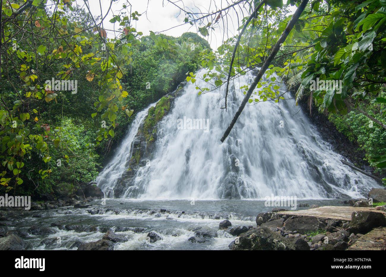 Pohnpei Micronesia Kepirohi Waterfalll in forest with water flow Stock ...
