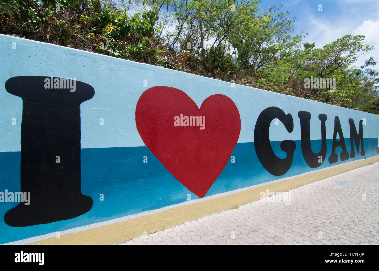 Guam USA Territory colorful I Love Guam mural on street in Hagatna ...