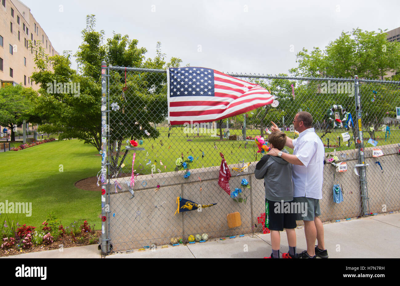 Oklahoma City Oklahoma OKC City downtown Memorial Wall with messages at ...