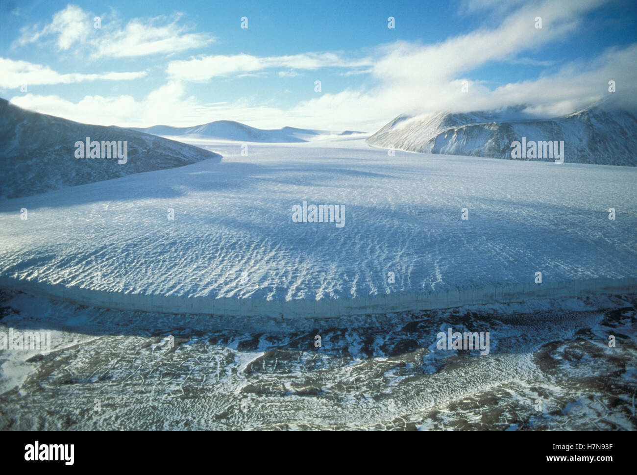 Retreating glacier, Antarctic coast facing the Ross Sea, Antarctica ...