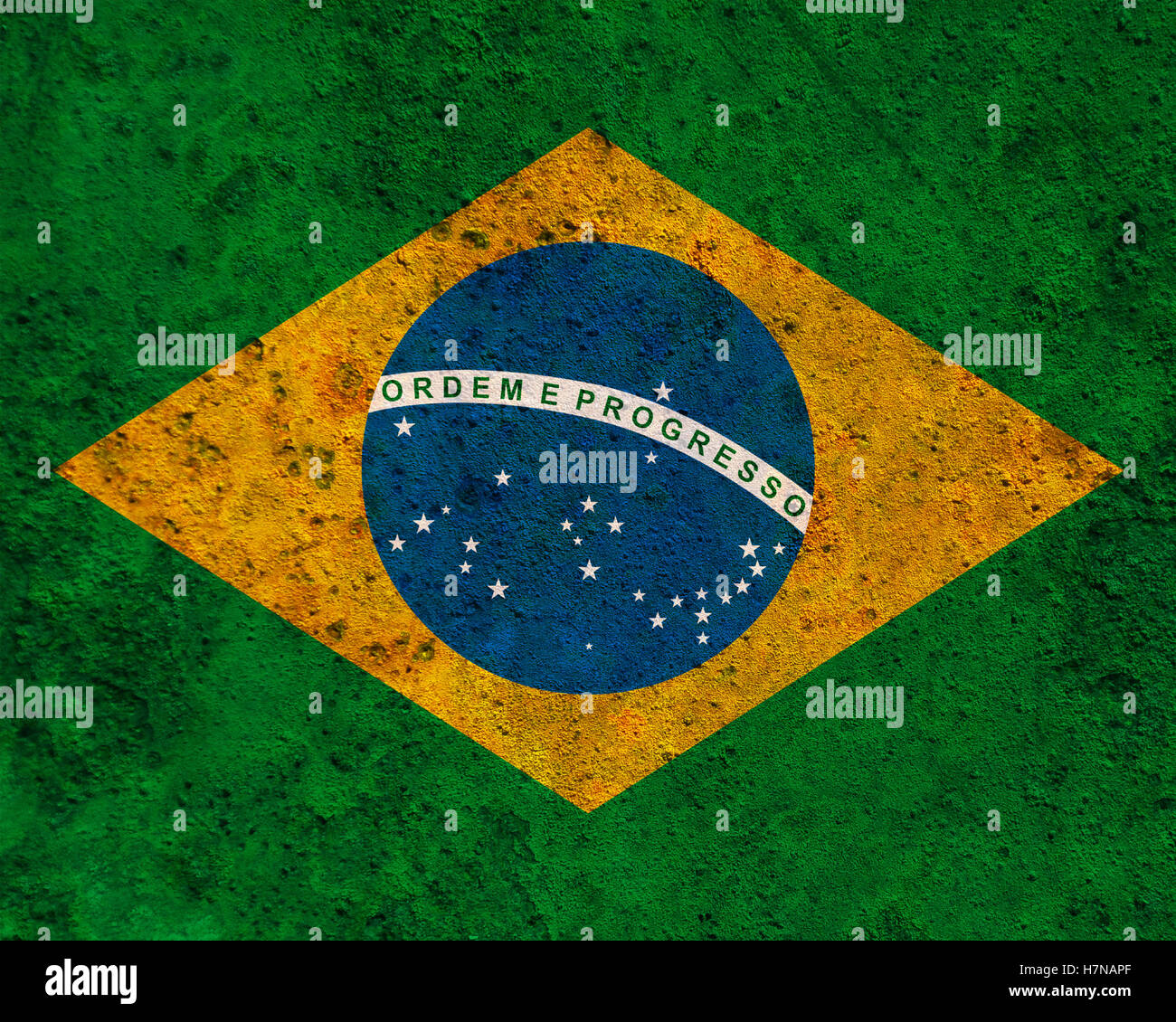 Flag of Brazil on rusty metal Stock Photo - Alamy