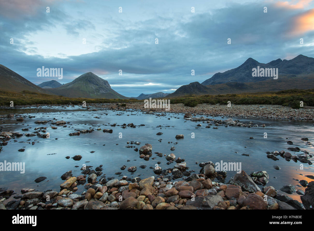 Sunset at the Cuillin Mountains, Isle of Skye, Scotland Stock Photo - Alamy
